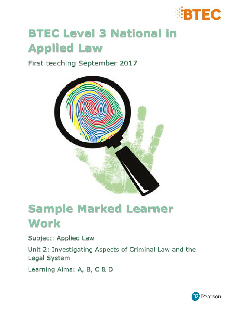 BTEC Applied Law: Sample Assignment Guide | PDF | Plain Meaning Rule ...