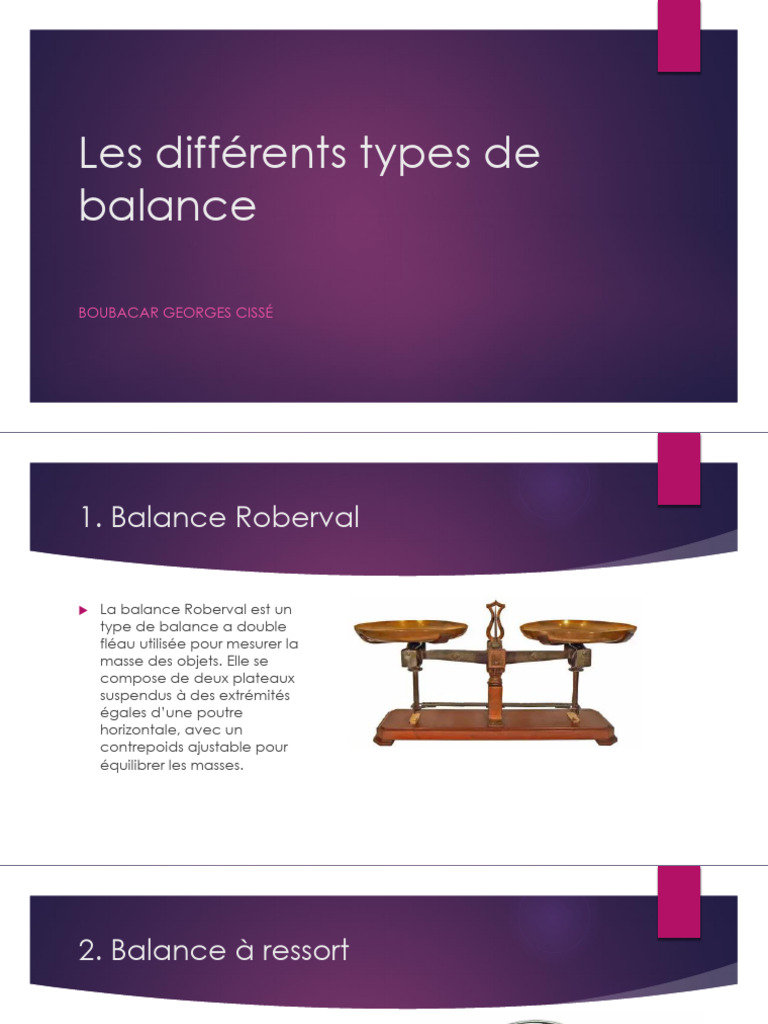 Types de balances et leurs caractéristiques | PDF | Balance (instrument ...