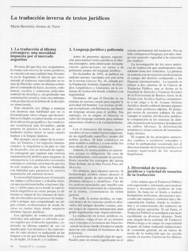 La Traducción Inversa de Los Textos Jurídicos | PDF
