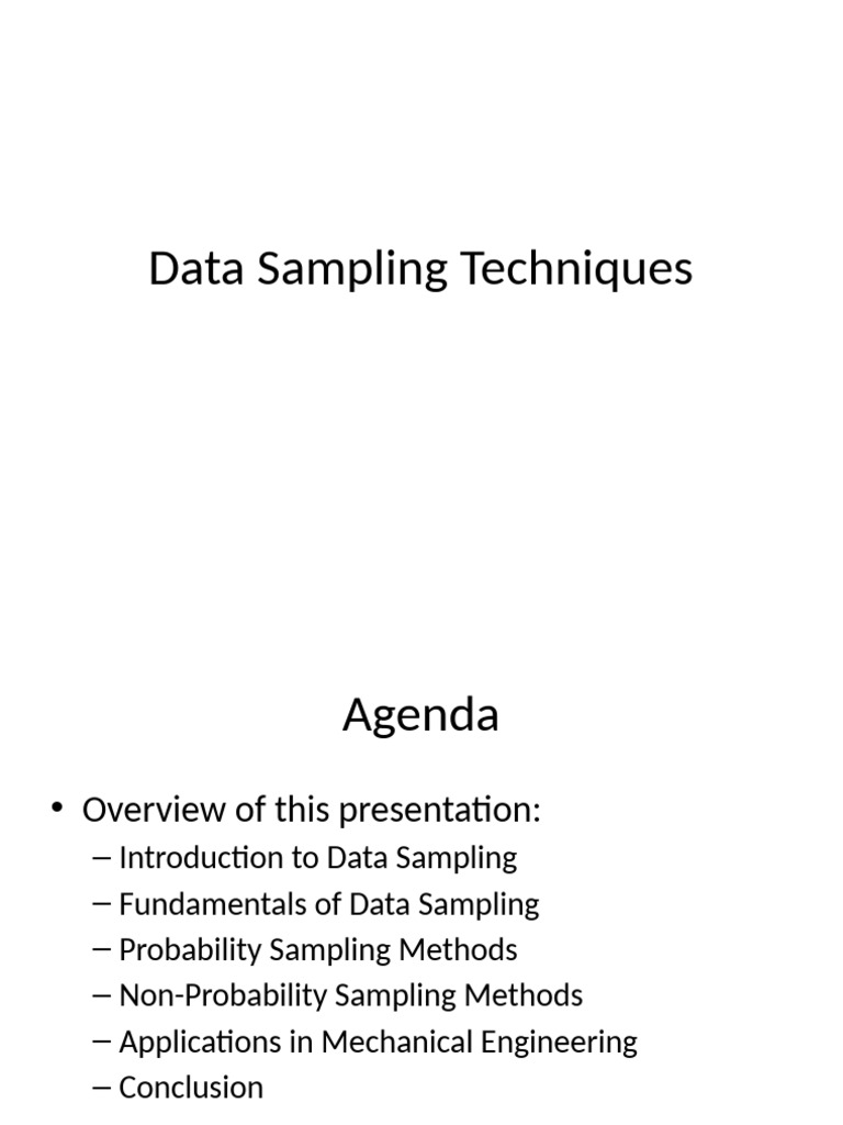 Data Sampling Presentation | PDF | Sampling (Statistics) | Methodology