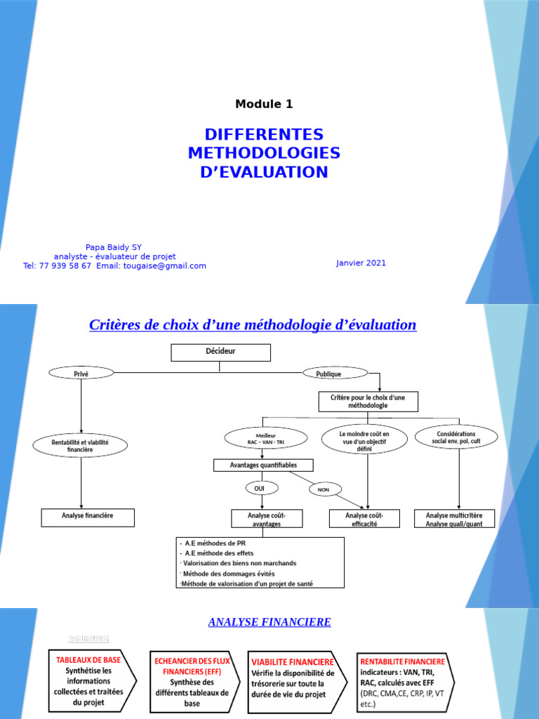 Méthodologies d'Évaluation de Projet | PDF | Comptabilité | Risque