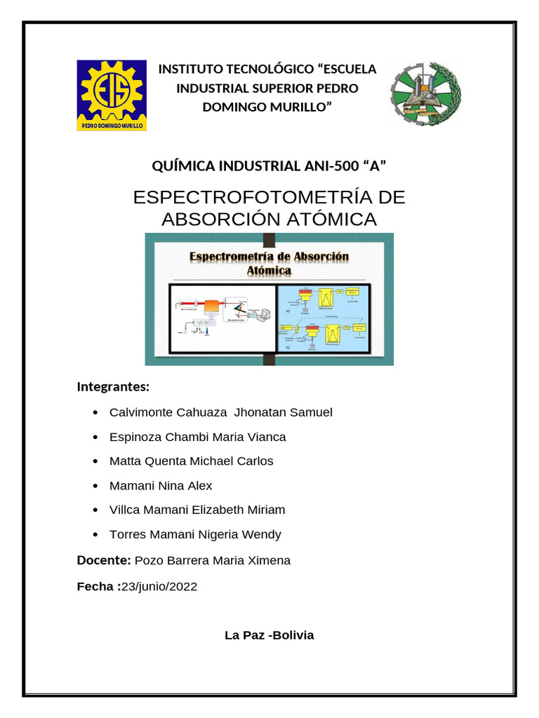 Definición de Absorción Atómica | PDF | Absorción (radiación ...