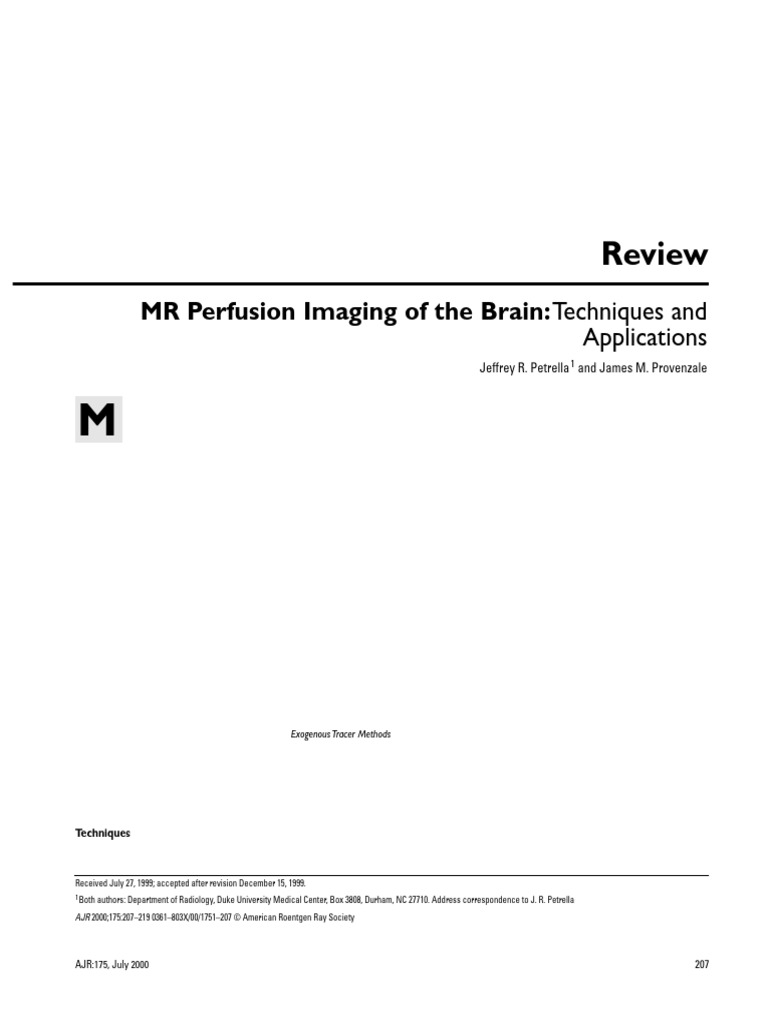 PERFUSION CEREBRAL ASPECTOS GENERALES | PDF | Magnetic Resonance Imaging | Perfusion