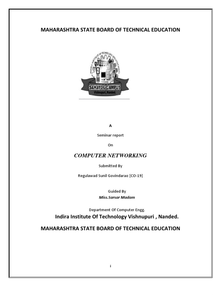 An Overview of Computer Networking: A Seminar Report on Network Types ...