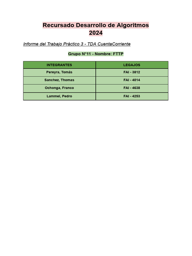 Informe TP Obligatorio - TDA | PDF | Constructor (Programación Orientada a Objetos) | Programación