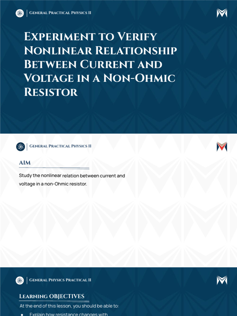 Nonlinear Current-Voltage Study in Resistors | PDF | Resistor | Voltage