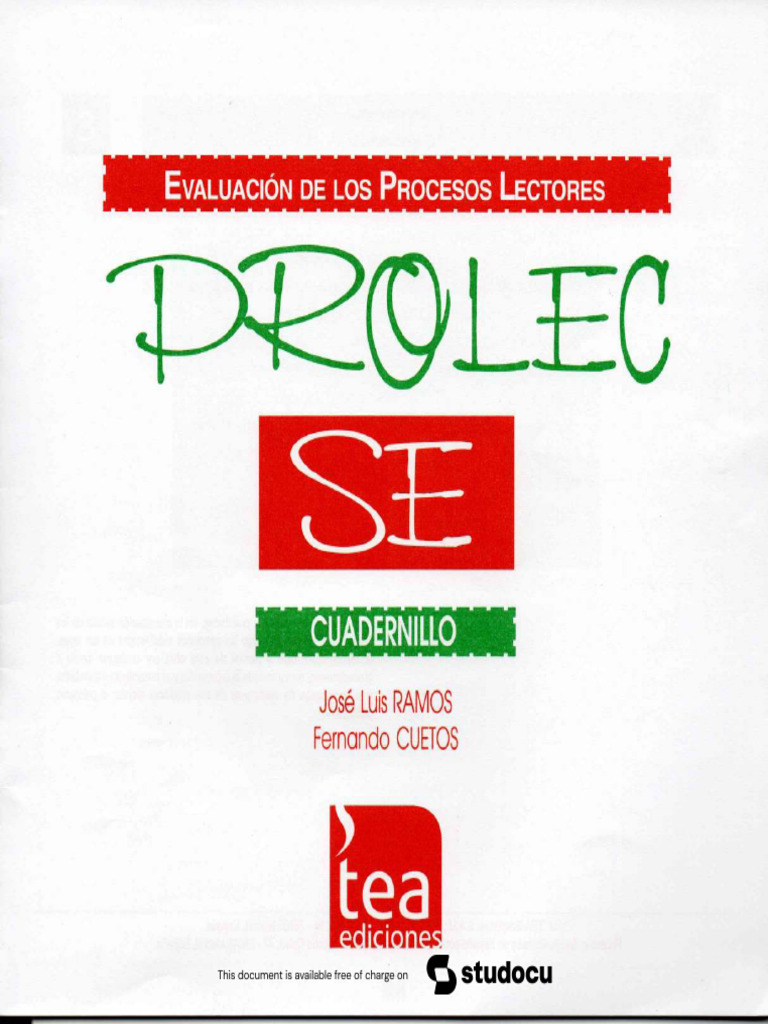 cuadernillo-prolec-se-r | PDF