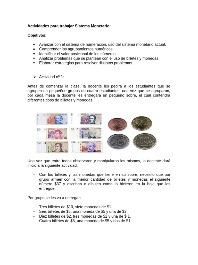 Actividades sobre figuras geométricas | PDF | Billete de banco | Moneda