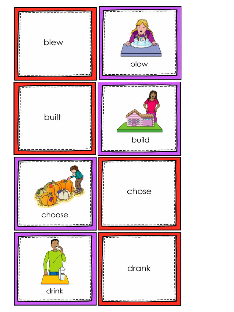 Cards Game Irregular Verbs | PDF