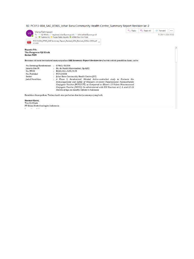 PCV13-004 Proof of Submission 07065 SAE Summary Report Revised MSV ...
