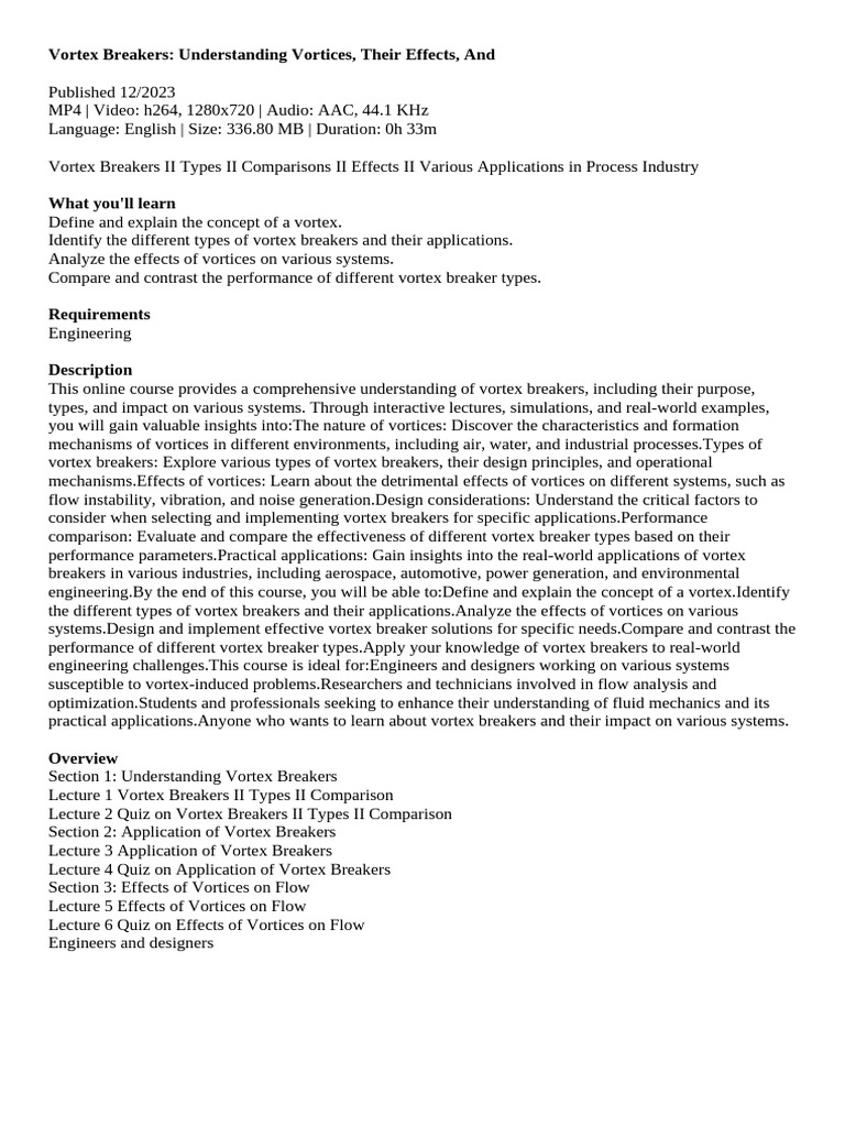 Vortex Breakers Understanding Vortices, Their Effects, and | PDF ...