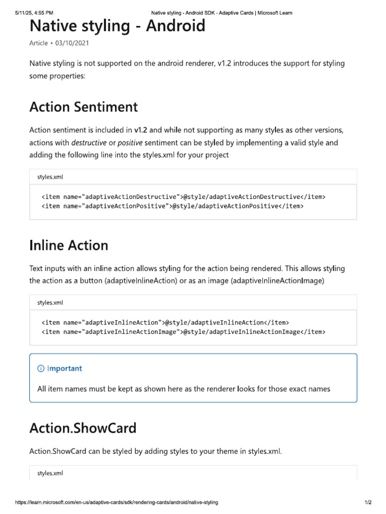 Native Styling - Android | PDF