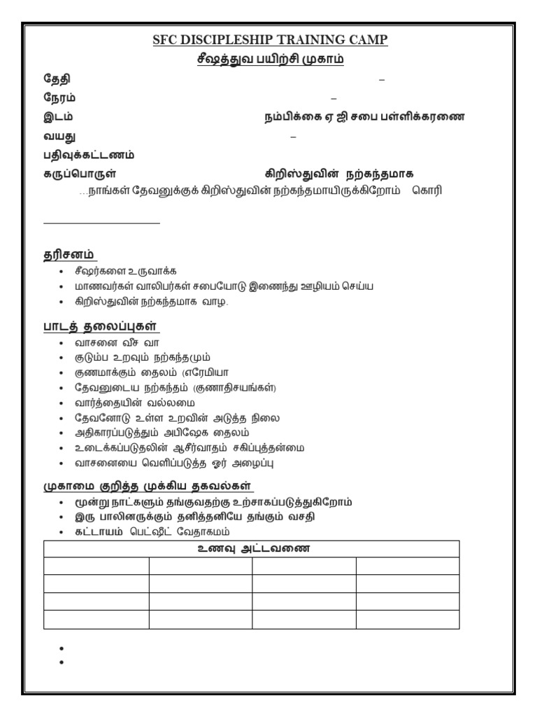 SFC Camp Details-1 | PDF