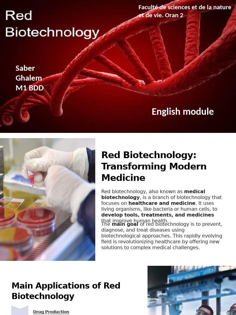 Red Biotechnology Transforming Modern Medicine | PDF | Biotechnology | Personalized Medicine