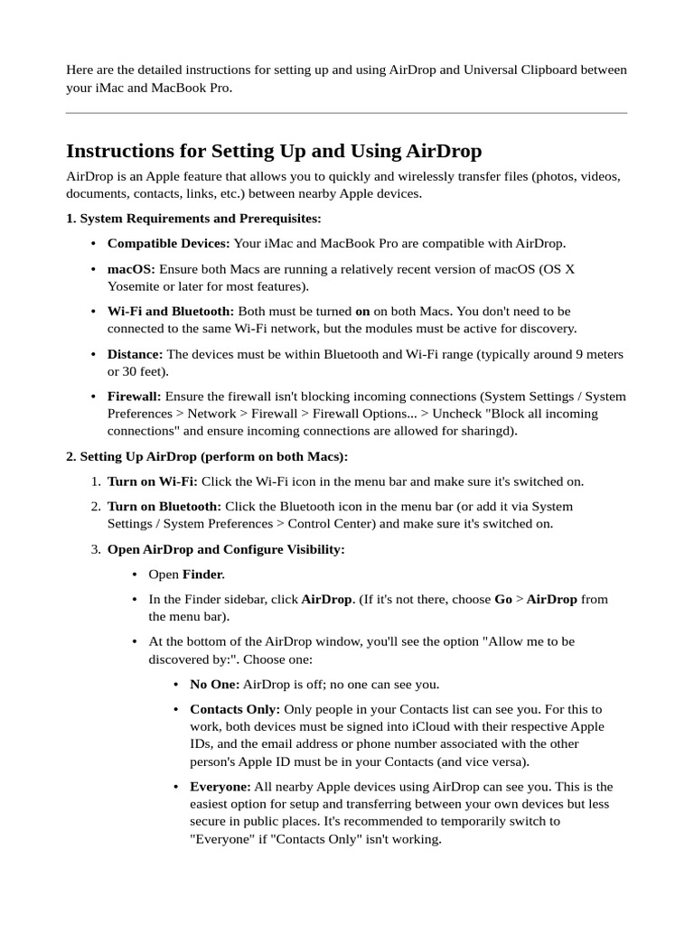 AirDrop and Universal Clipboard Instructions (en) | PDF | Finder (Software) | Mac Os