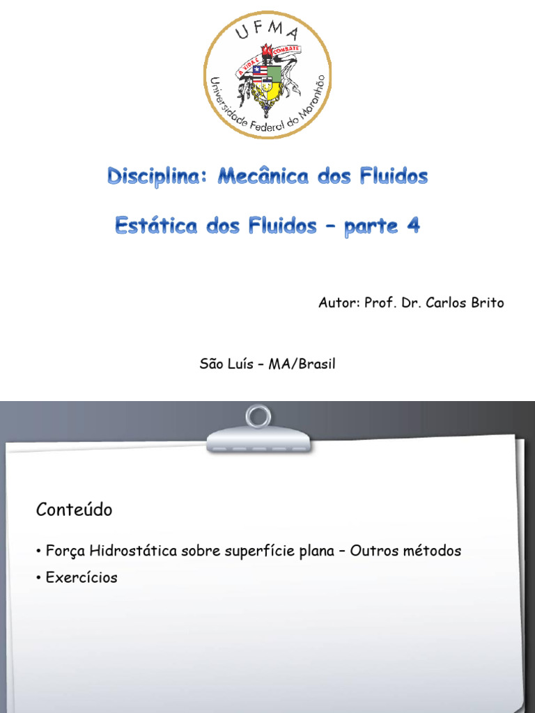 Mecflu - Cap 2 - Estatica Dos Fluidos Part 4 | PDF | Pressão | Força