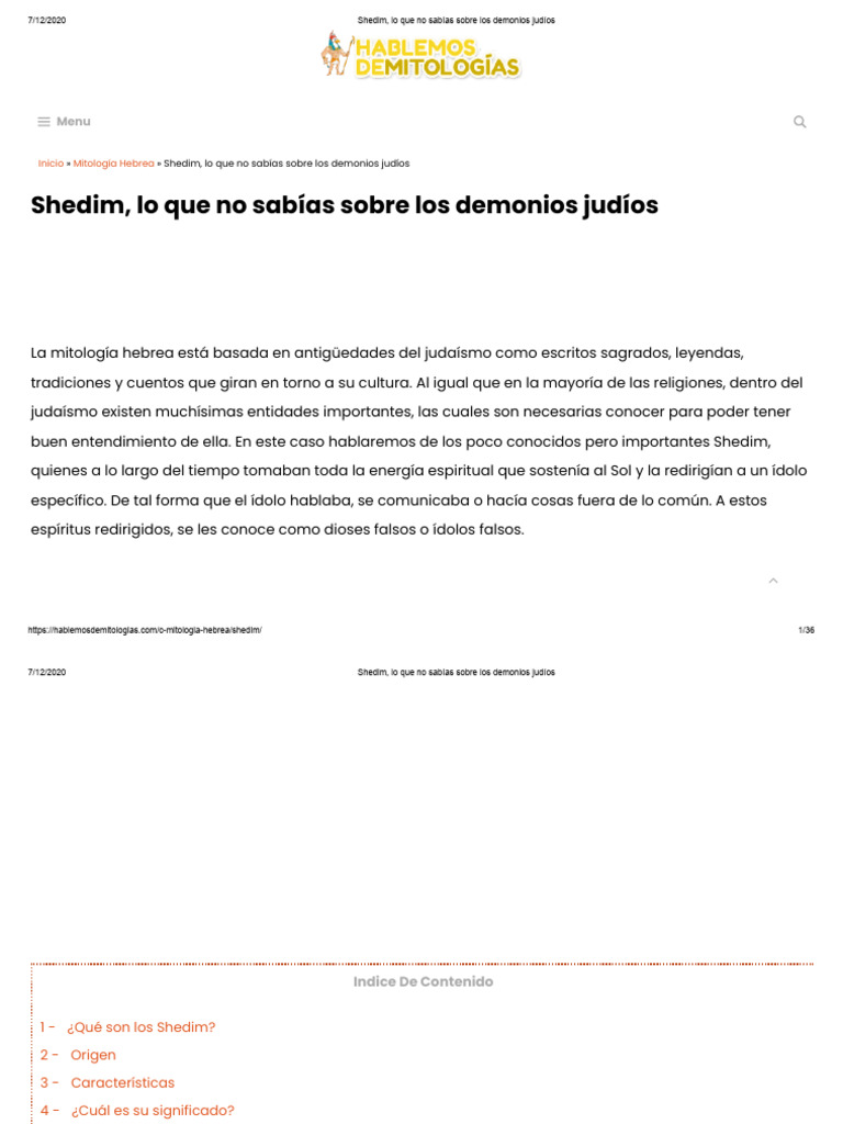 Shedim, Lo Que No Sabías Sobre Los Demonios Judíos | PDF | Demonios ...