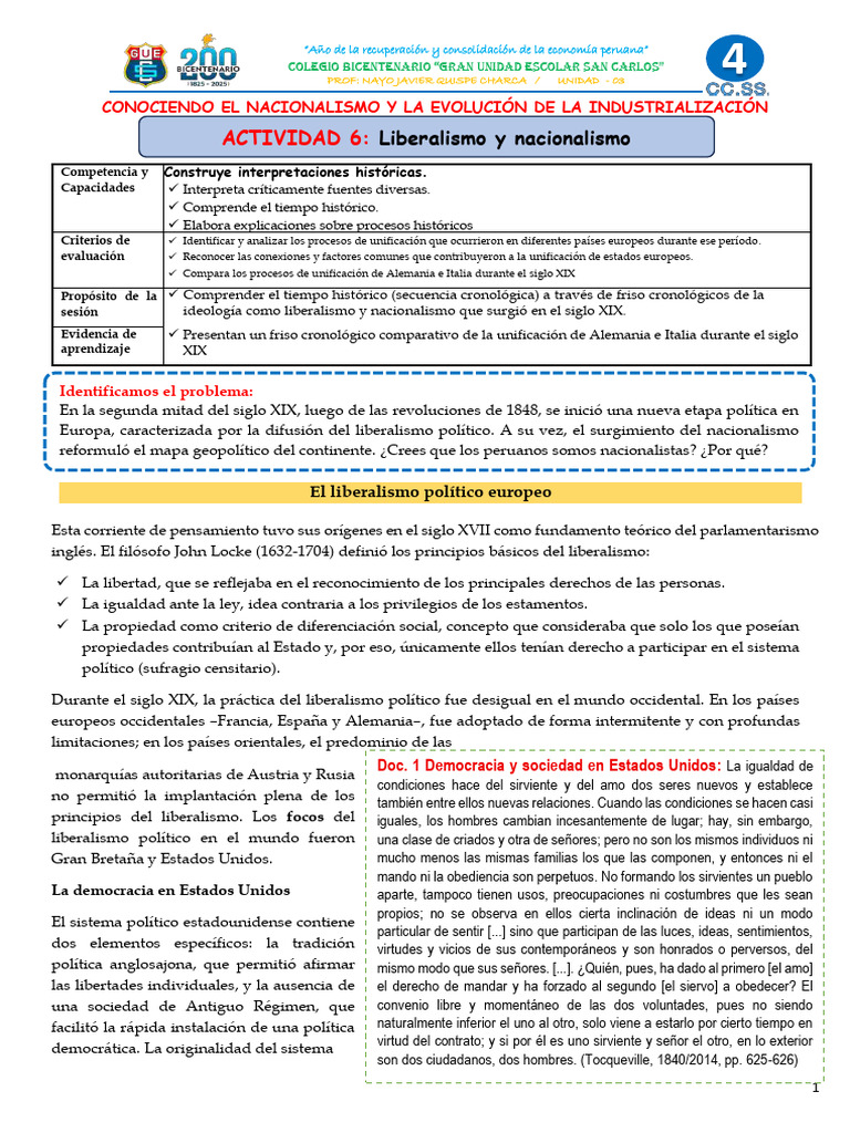U3 Act6 ccss4-2025 | PDF | imperio Alemán | Reino de italia