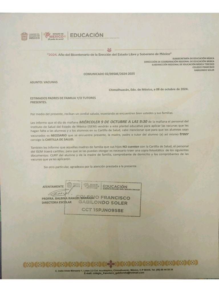 Comunicado 02 - Vacunas | PDF