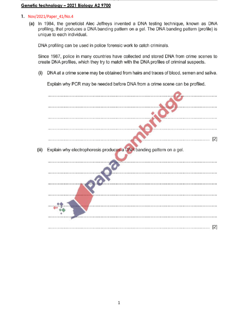 2021 Genetic Technology Biology A2 9700 | PDF