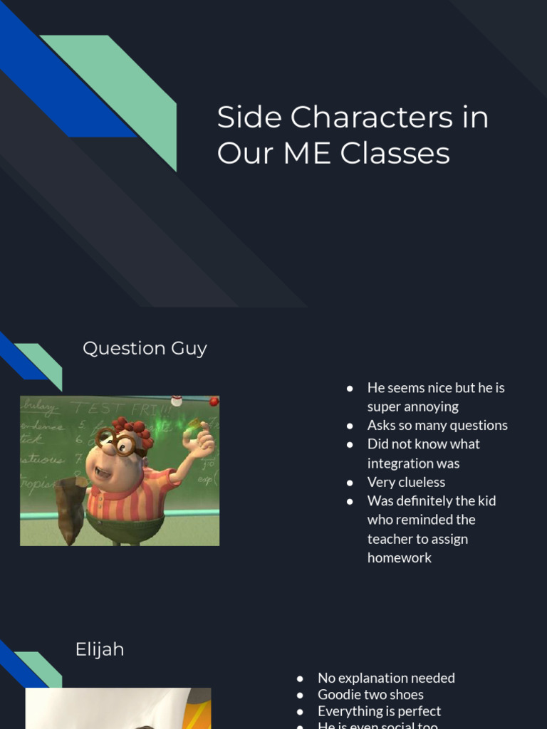 ME Class Side Characters Overview | PDF