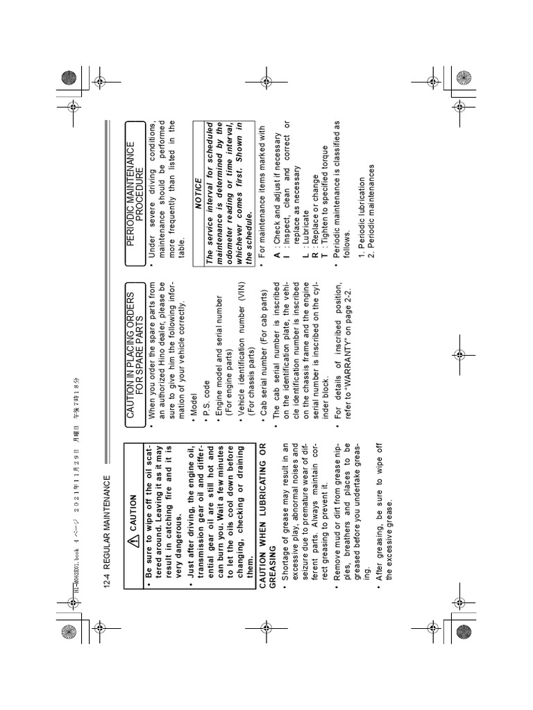 Maintenance Interval Euro4 - Ranger | PDF | Axle | Motor Oil