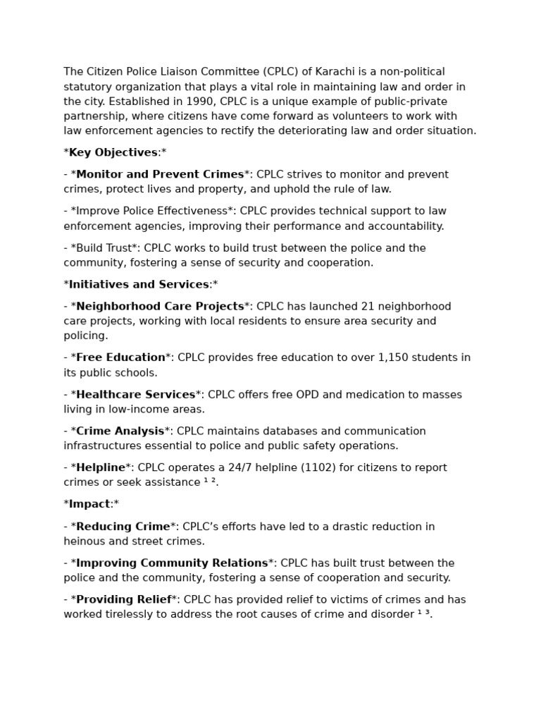 CLCP Karachi | PDF