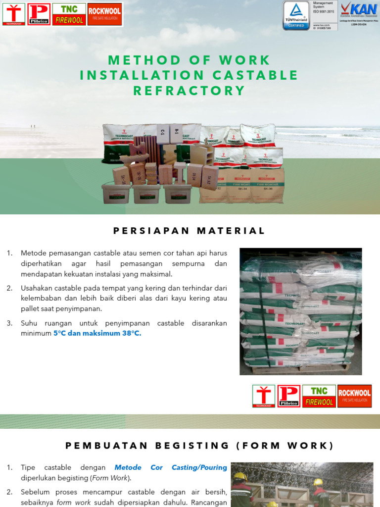 Metode Pasang Castable TNC-180 LC | PDF