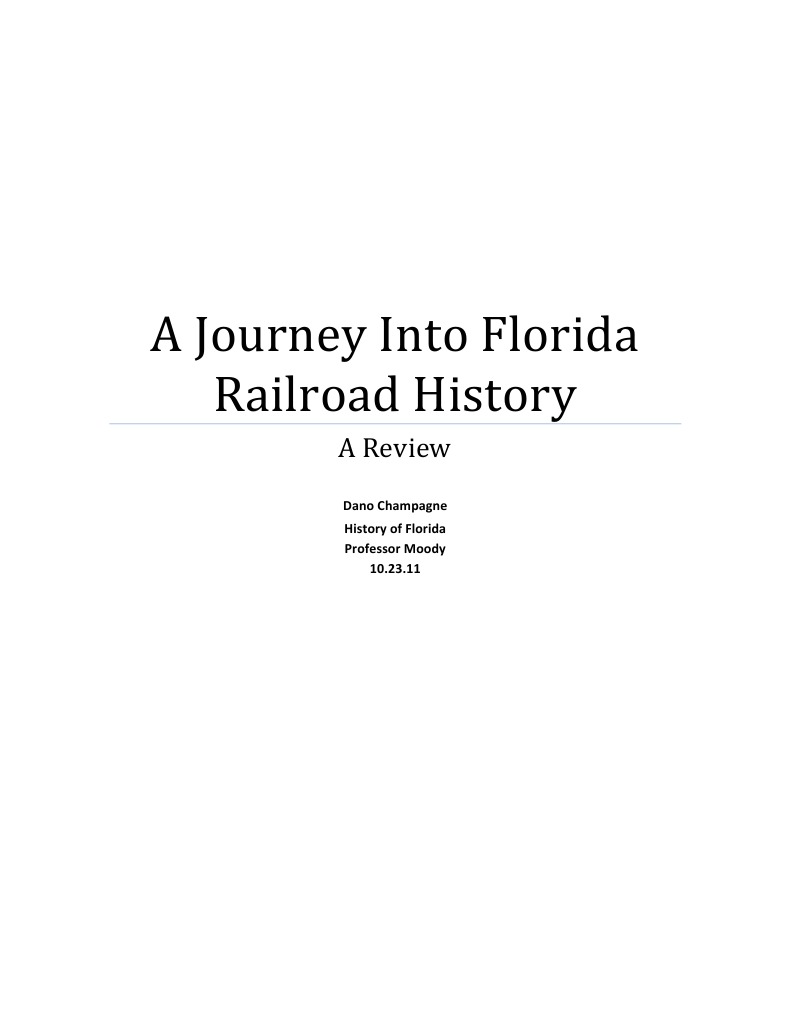 Florida Railroad History