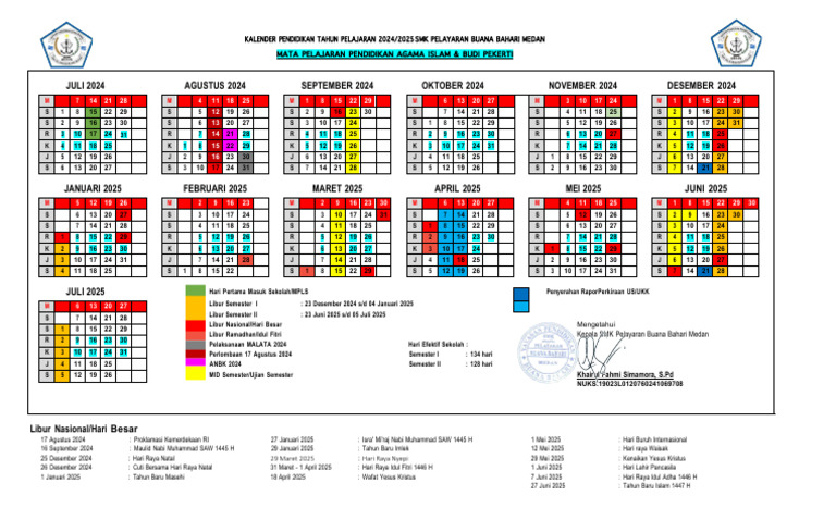 Kalender Pendidikan SMK 2024/2025 | PDF