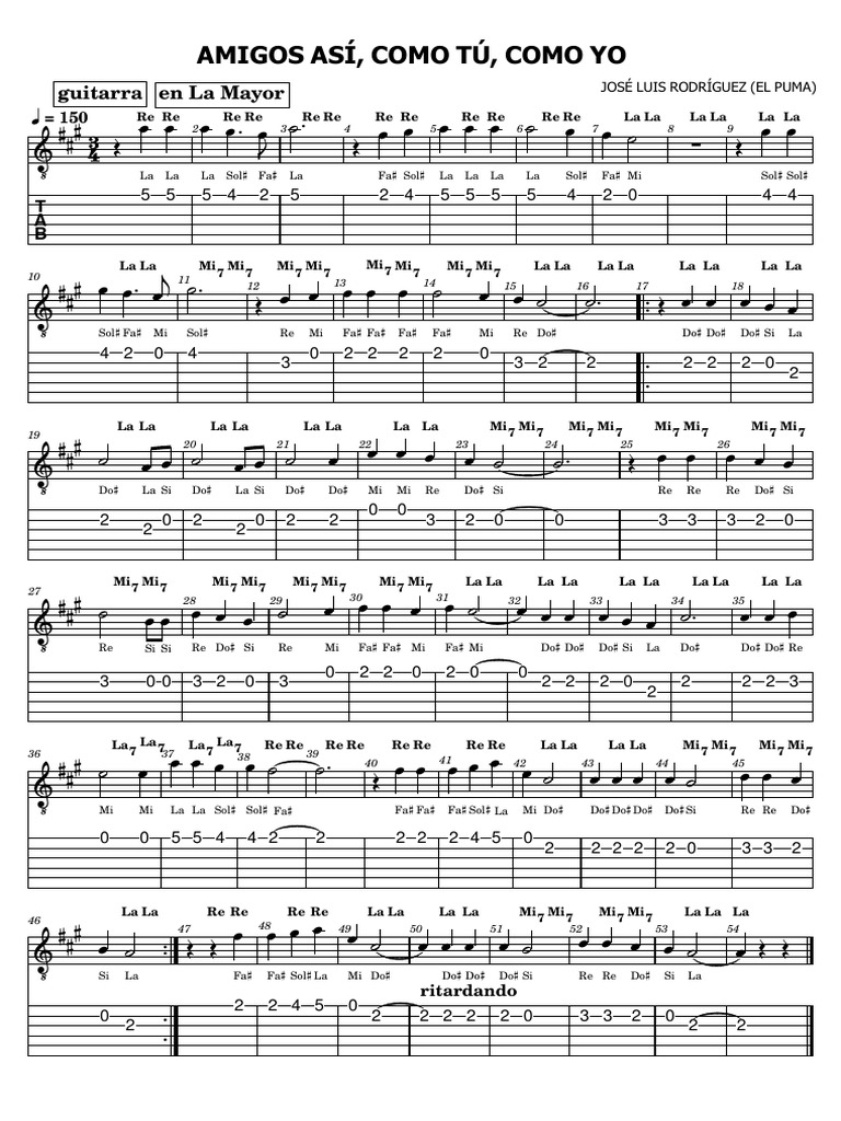 Acordes y letra de "Amigos Así" | PDF