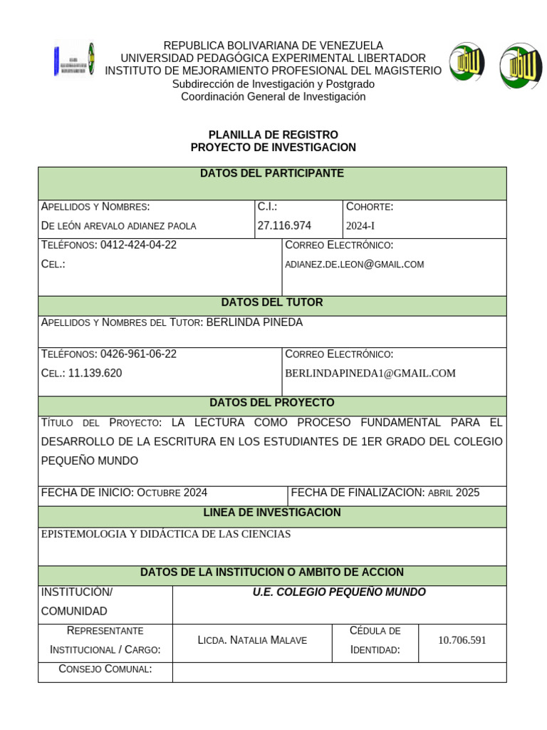 Formato de Inscripcion de La Linea | PDF | Enseñando | Comunicación humana