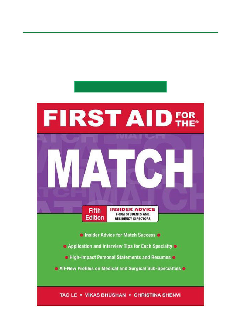 First Aid for the Match 5th Edition | PDF