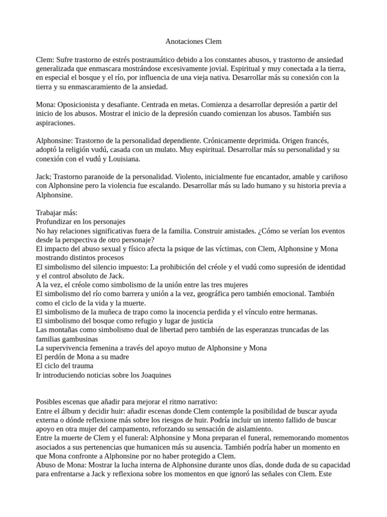 Anotaciones Clem | PDF | Depresión (estado de ánimo) | Salud mental