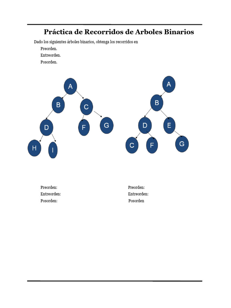 Práctica de Recorridos de Arboles Binarios | PDF