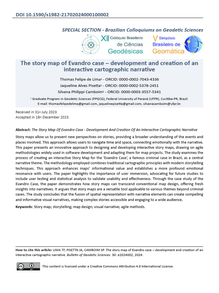 The Story Map of Evandro Case - Development and CR | PDF | Narrative ...