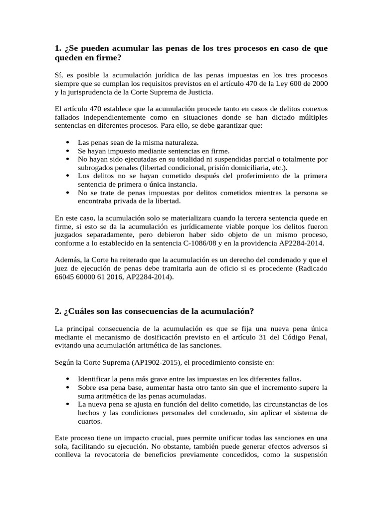 Acumulación de Penas Ley 600 | PDF | Castigos | Derecho penal