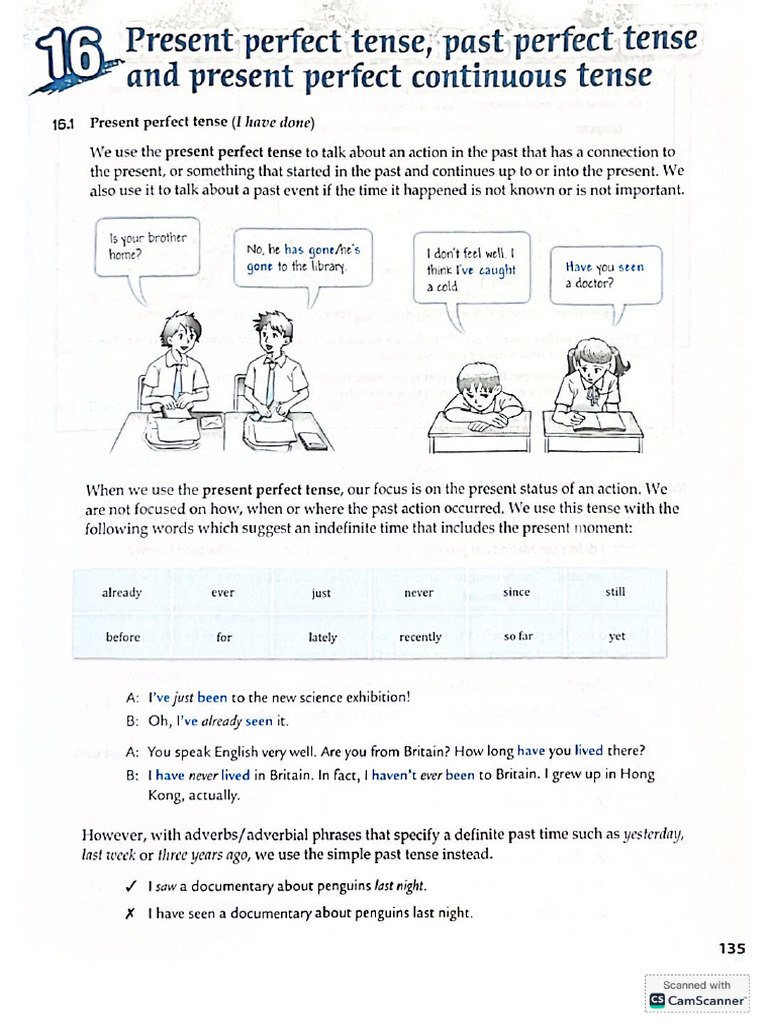 16 Present Perfect Tense, Past Perfect T | PDF