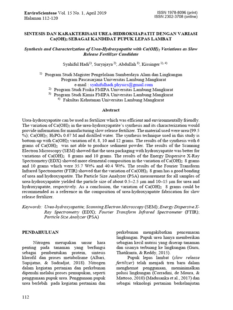 Sintesis Dan Karakterisasi Urea Hidroksi | PDF