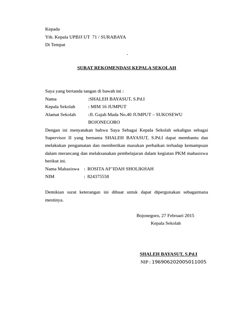 Surat Rekom | PDF