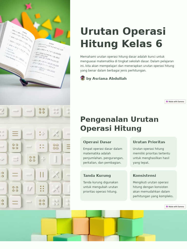 Urutan Operasi Hitung Matematika SD | PDF