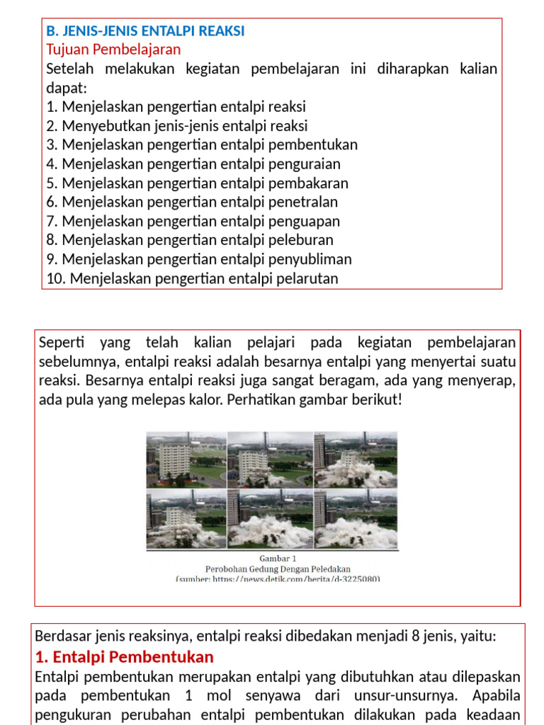 Jenis-Jenis Entalpi Reaksi Kimia | PDF
