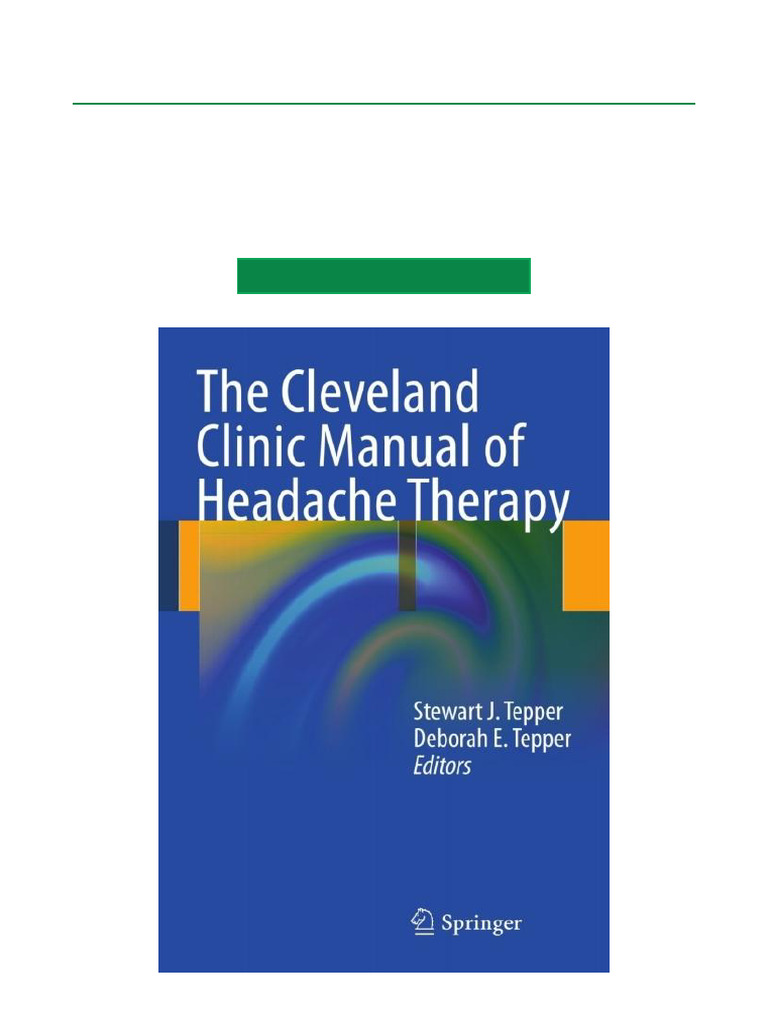 Must Read The Cleveland Clinic Manual of Headache Therapy Optimized PDF ...