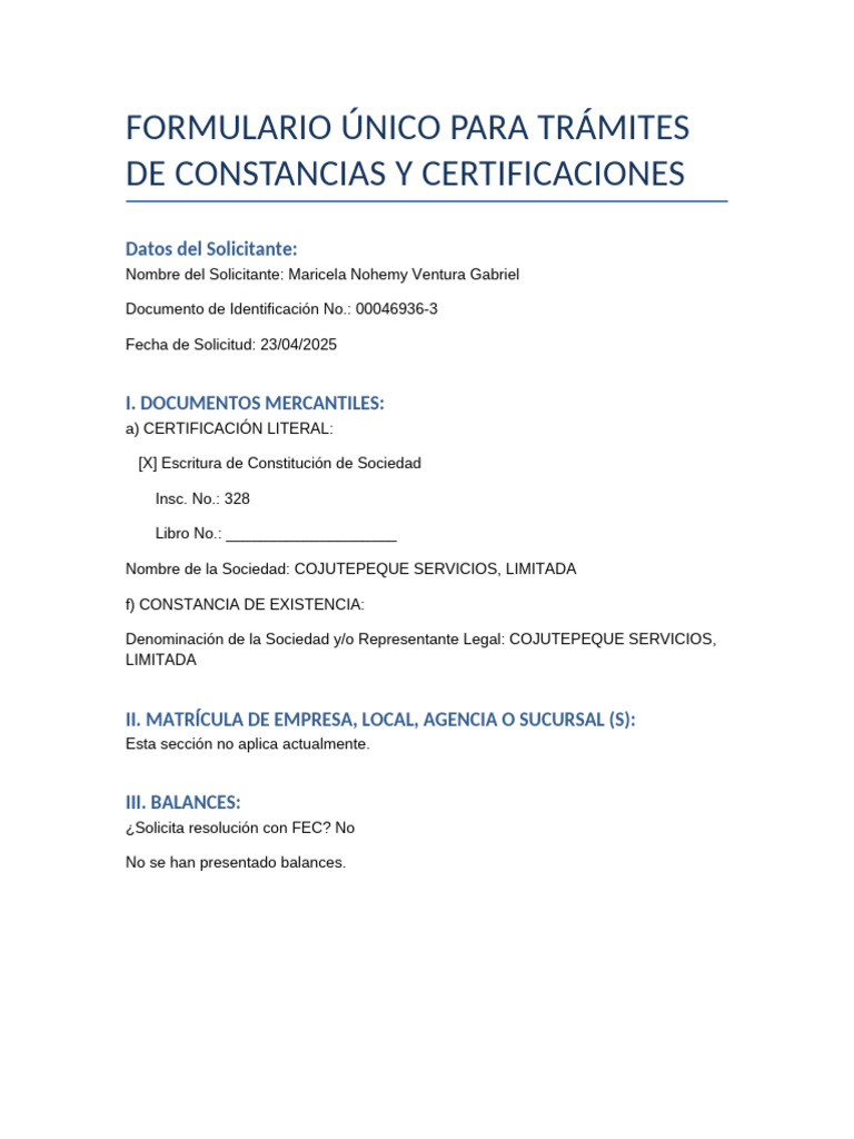 Formulario CNR Lleno | PDF
