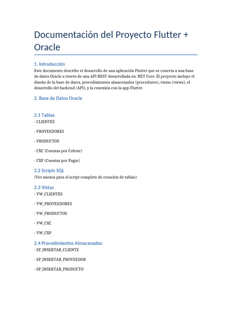 Documentacion_Proyecto_Flutter_Oracle | PDF