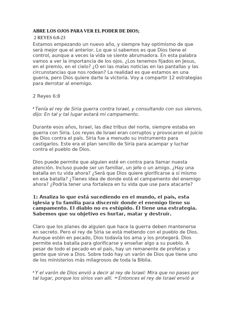 ABRE LOS OJOS PARA VER EL PODER DE DIOS | PDF | Pecado | Dios