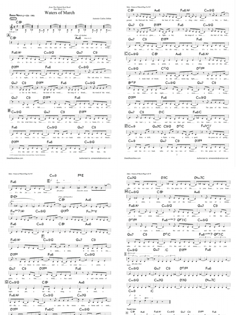 Waters of March Score | PDF