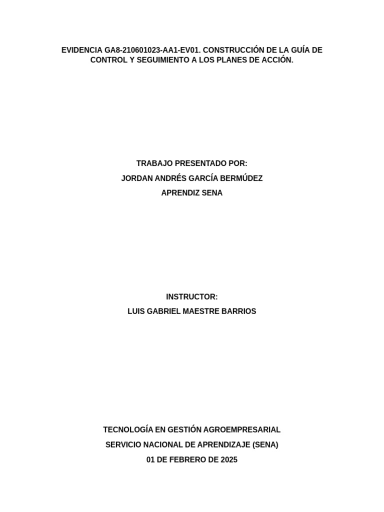 Evidencia Ga8. Construcción de La Guía de Control y Seguimiento A Los ...