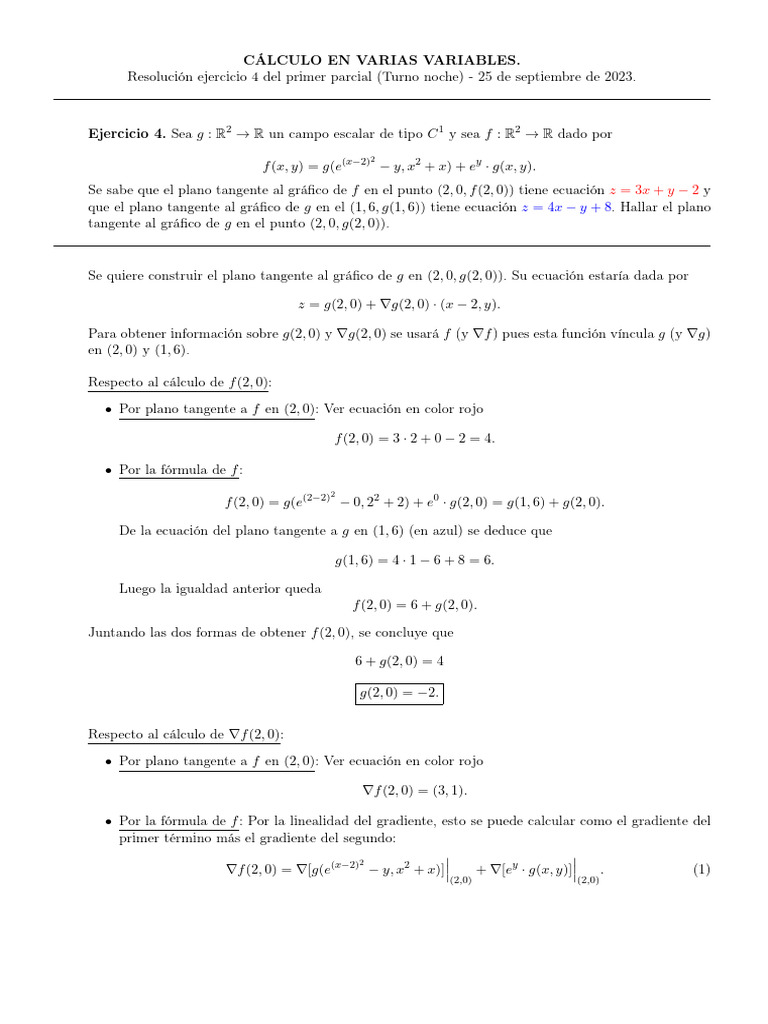 Resolución Ejercicio 4 | PDF | Funciones y mapeos | Calculo diferencial
