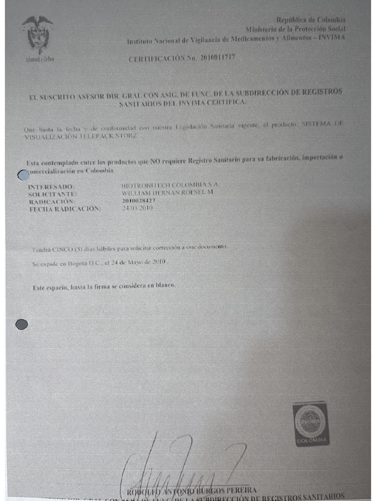 CERTIFICACION-NO REQUIERE-TELEPACKpdf | PDF